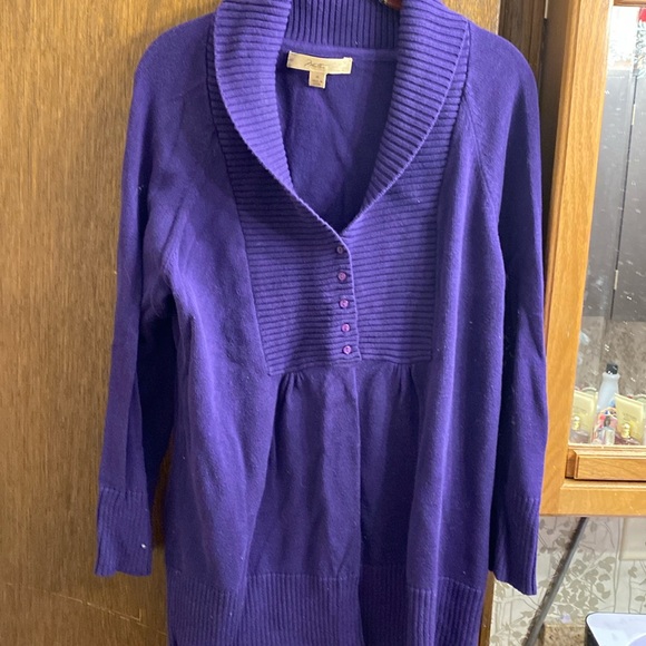 Mottoo | Sweaters | Shawl Collar Purple Sweater With Design On Collar ...